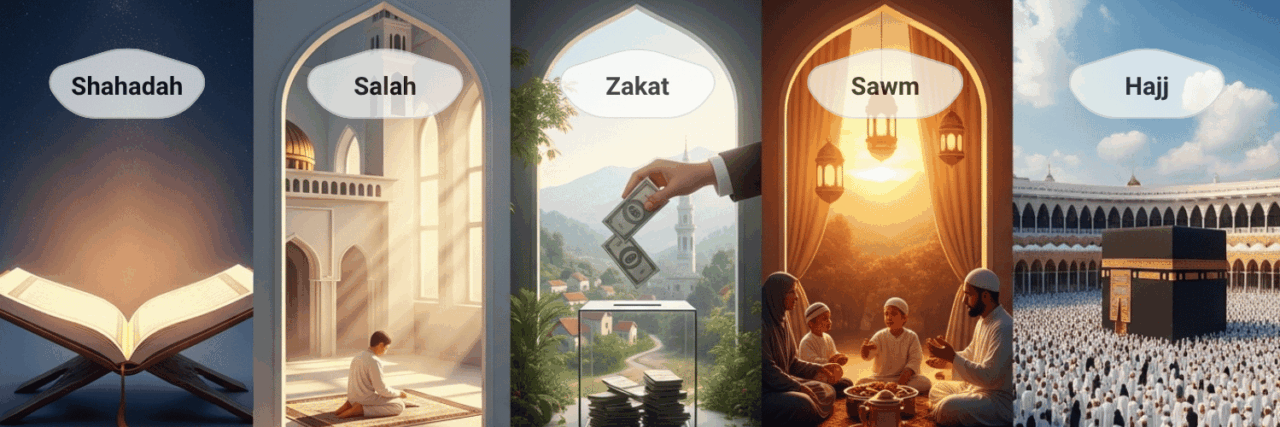 The 5 Pillars of Islam: Shahadah, Salah, Zakat, Sawm & Hajj | LaRayba.com